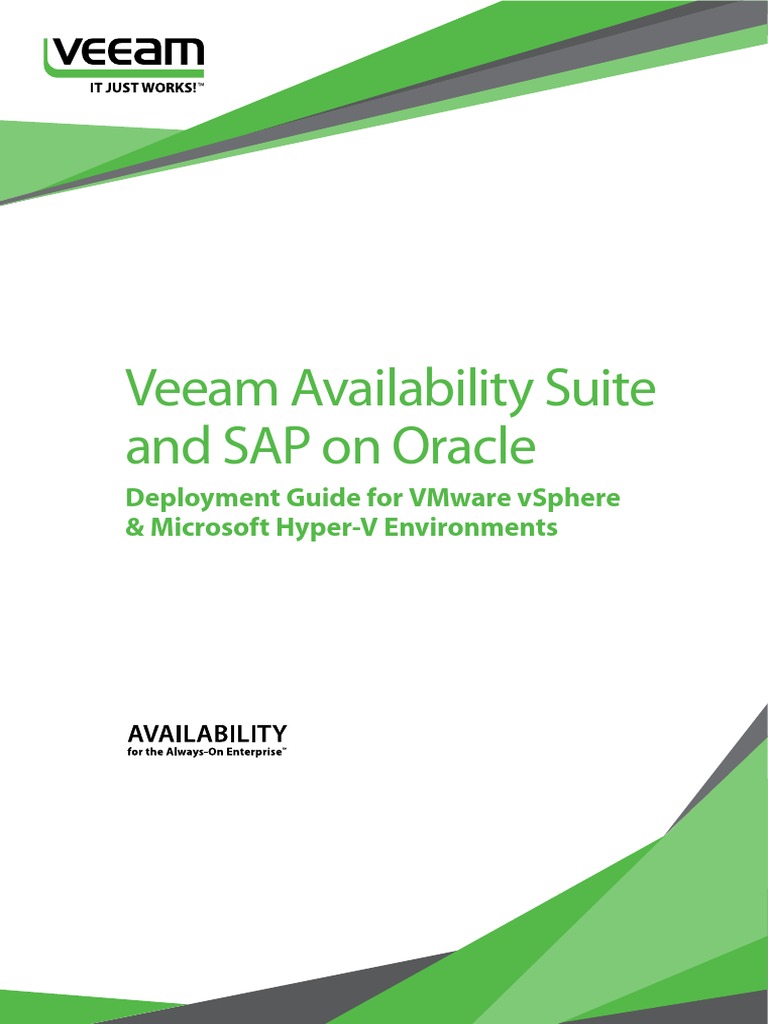 Veeam Availability Suite and Sap On Oracle: Deployment Guide For Vmware Vsphere & Microsoft ...