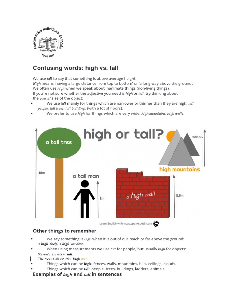 Tall Vs High | PDF