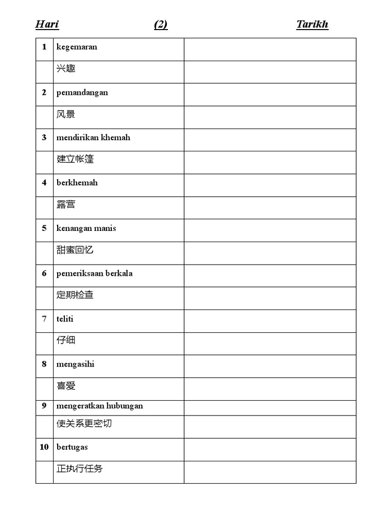 Tahun 3 Kosa Kata 2 Maksud | PDF
