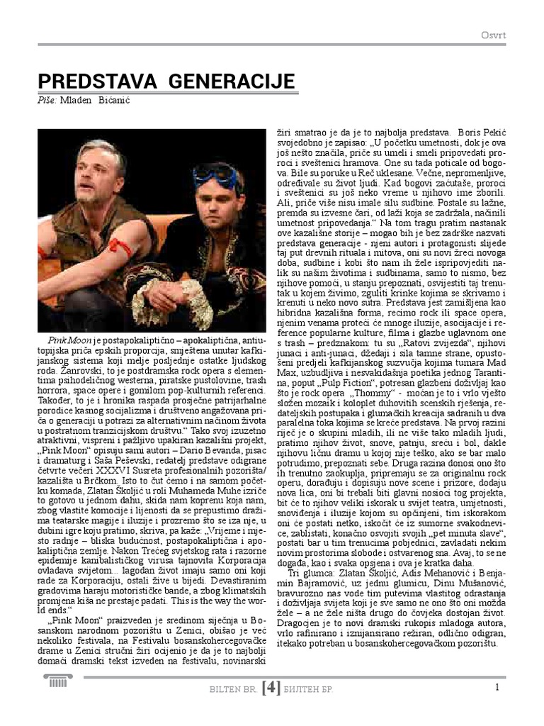 Bilten 4 - Susreti Pozorista 2019 | PDF