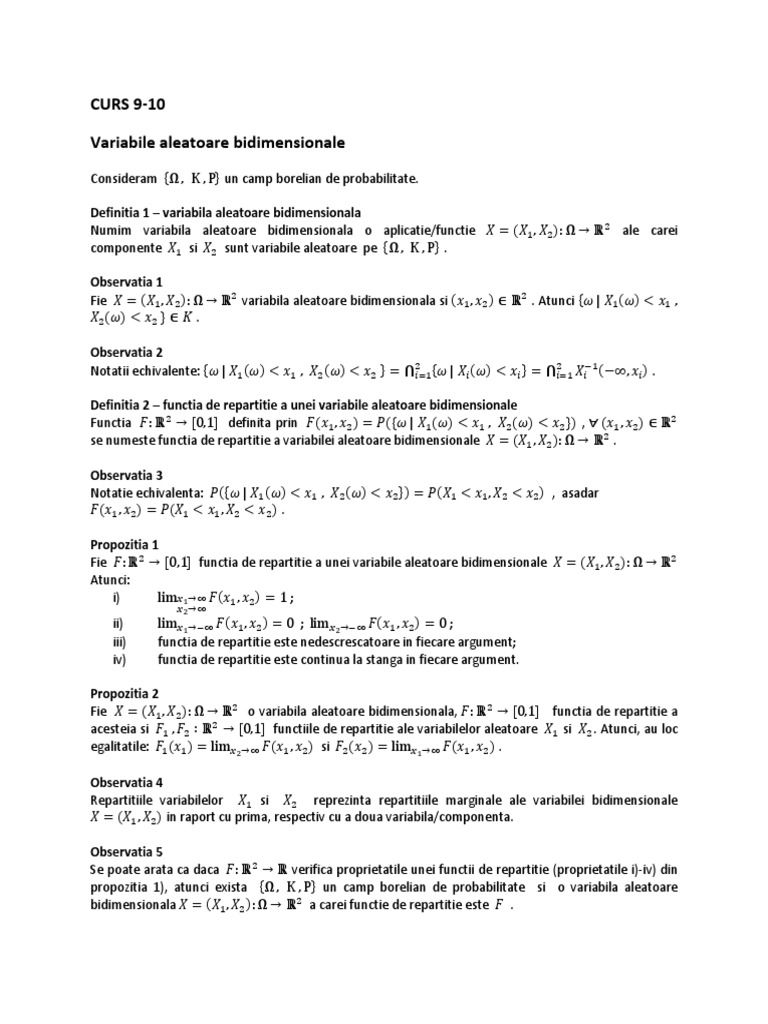 Curs 9-10 - Matematica | PDF