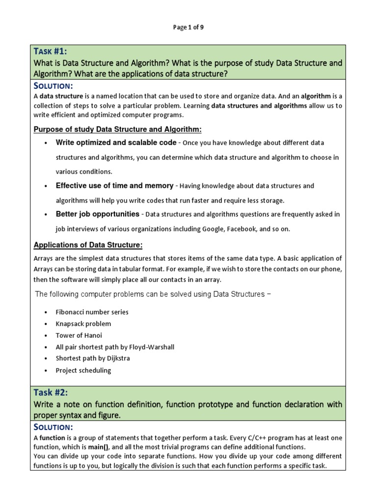 Purpose of Study Data Structure and Algorithm: Write Optimized and Scalable Code | PDF ...