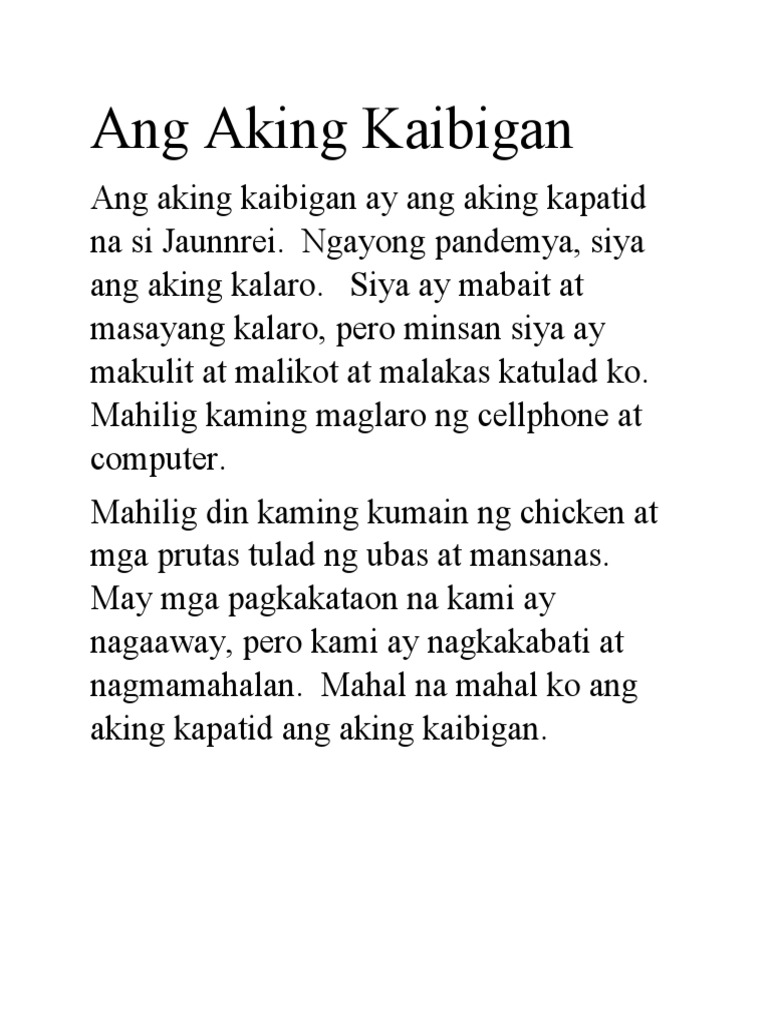 Ang Aking Kaibigan | PDF
