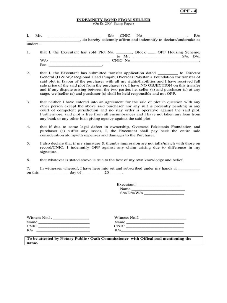 Indemnity Bond Seller | PDF | Indemnity | Notary Public
