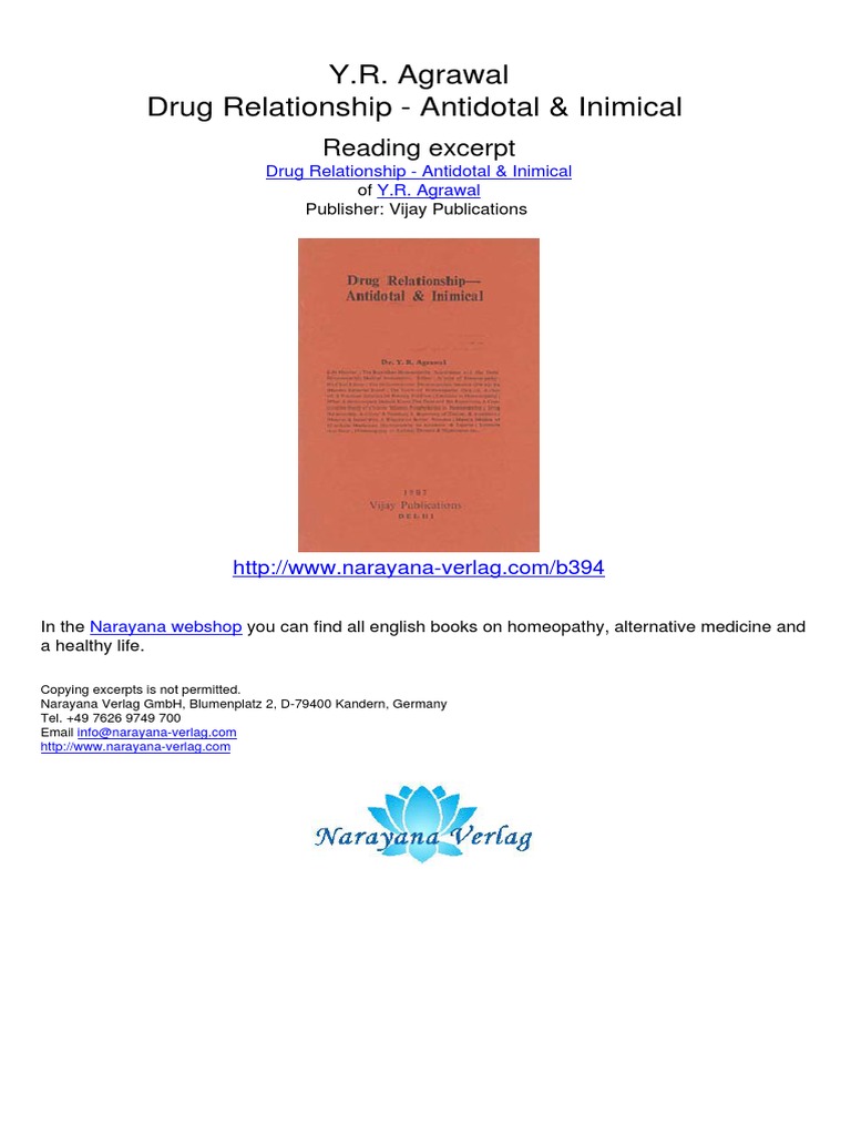 Drug Relationship Antidotal Inimical Y R Agrawal.00394 - 2 | PDF ...