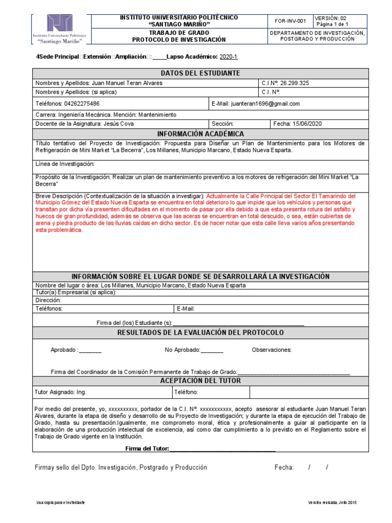 Forma 001 (Juan Teran) | PDF