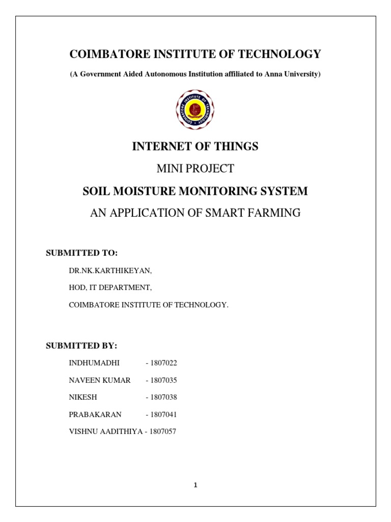 Iot Mini Project Main | PDF | Arduino | Internet Of Things