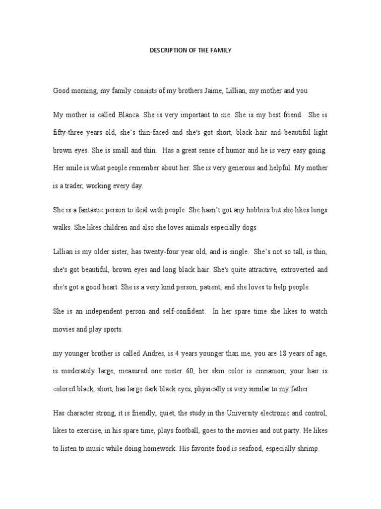 Description of The Family | PDF