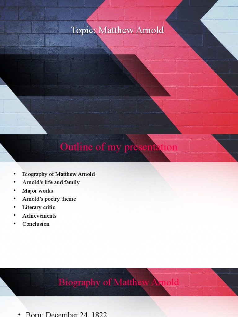 Topic: Matthew Arnold | PDF