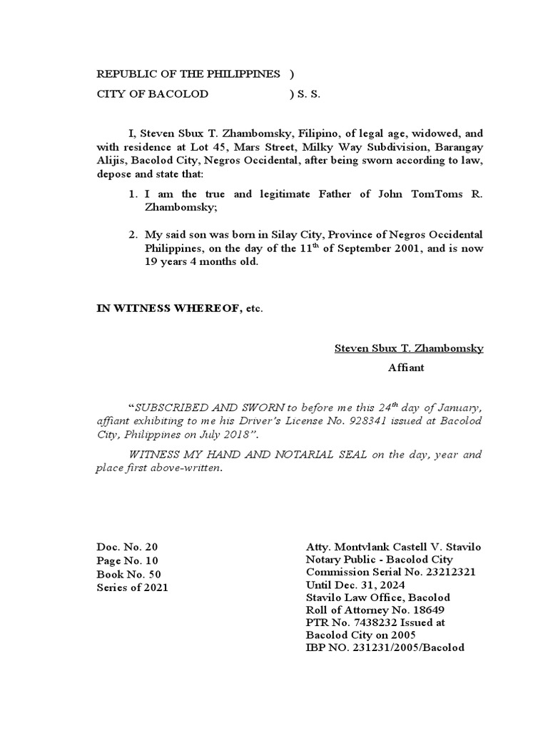 Affidavit With Jurat | PDF