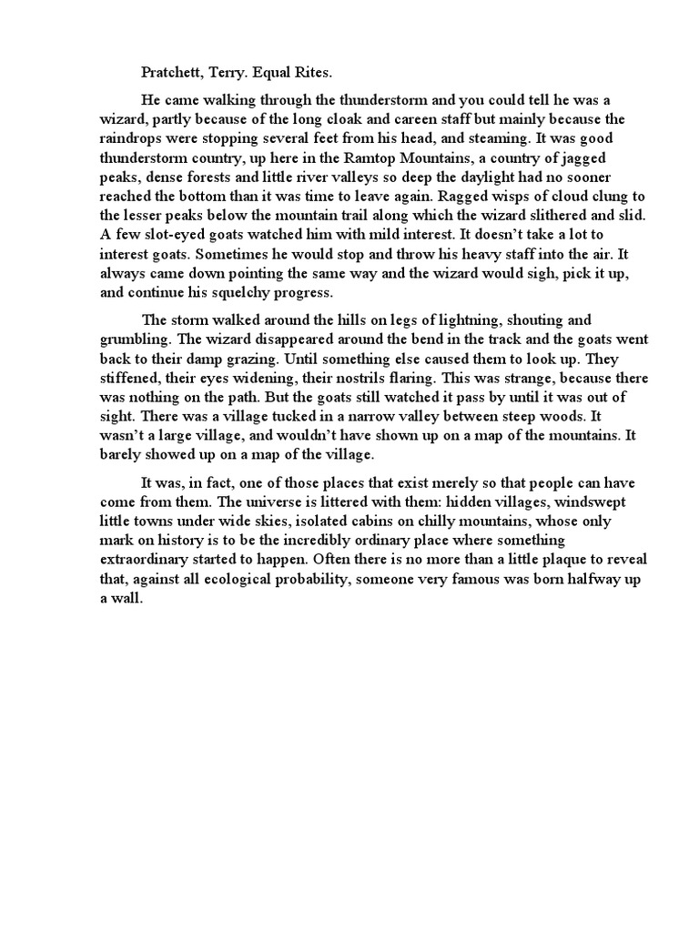 Equal Rites: A Wizard's Journey | PDF