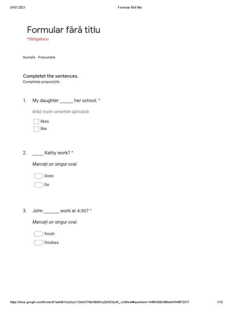 Formular Fără Titlu - Formulare Google | PDF | Coffeehouse | Drink