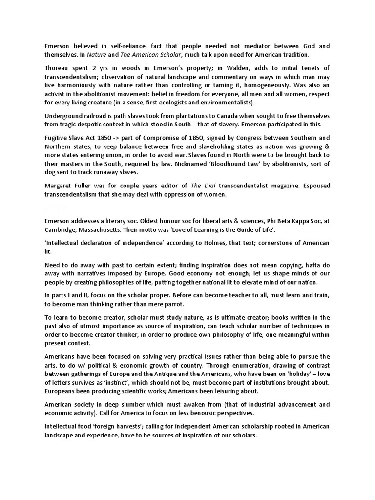 Emerson THE AMERICAN SCHOLAR | PDF | Ralph Waldo Emerson ...