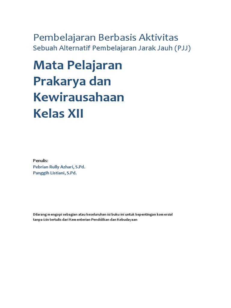 PBA PKWU Kelas XII | PDF