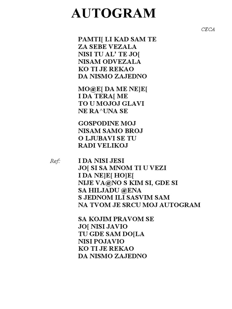 AUTOGRAM - Ceca | PDF