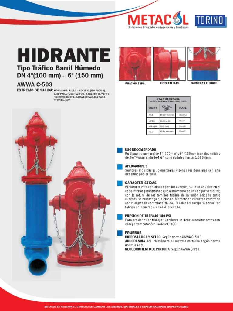 Hidrante Tipo Trafico | PDF | Tornillo | Tubería (transporte de fluidos)