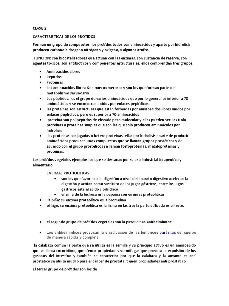 Caracteristicas de Los Protidos | PDF | Carbohidratos | Glucosa