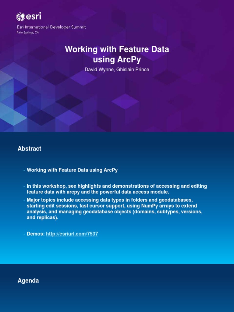 Working With Feature Data Using Arcpy | PDF | Array Data Structure | Data