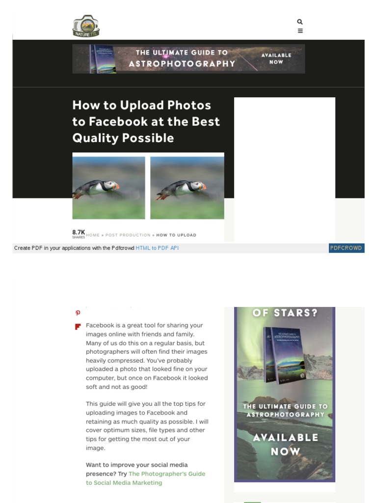 How To Upload Photos To Facebook at The Best Quality Possible | PDF ...