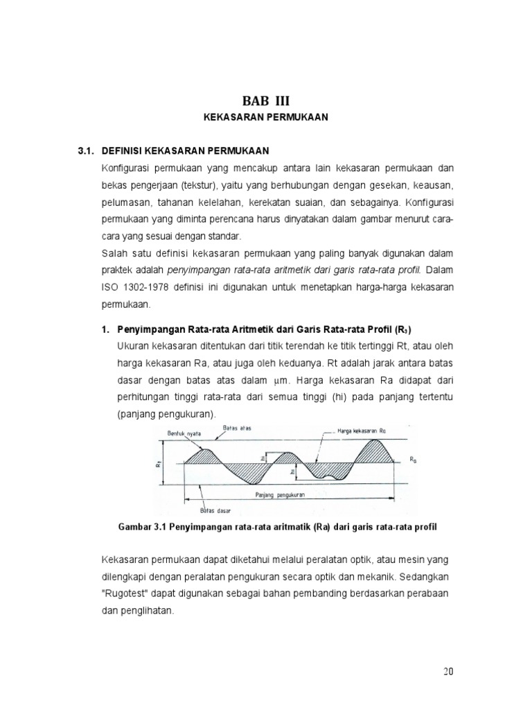 BAB III Kekasaran Permukaan | PDF | Metode & Bahan Ajar
