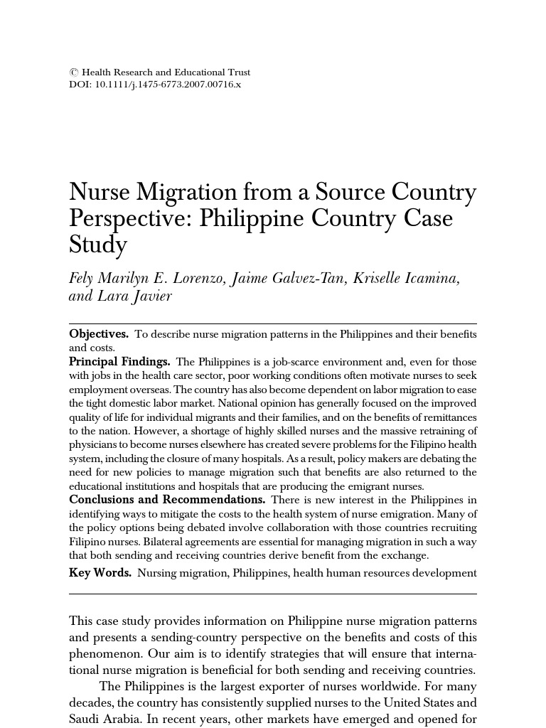 Nurse Migration Study | PDF | Migrant Worker | Human Migration