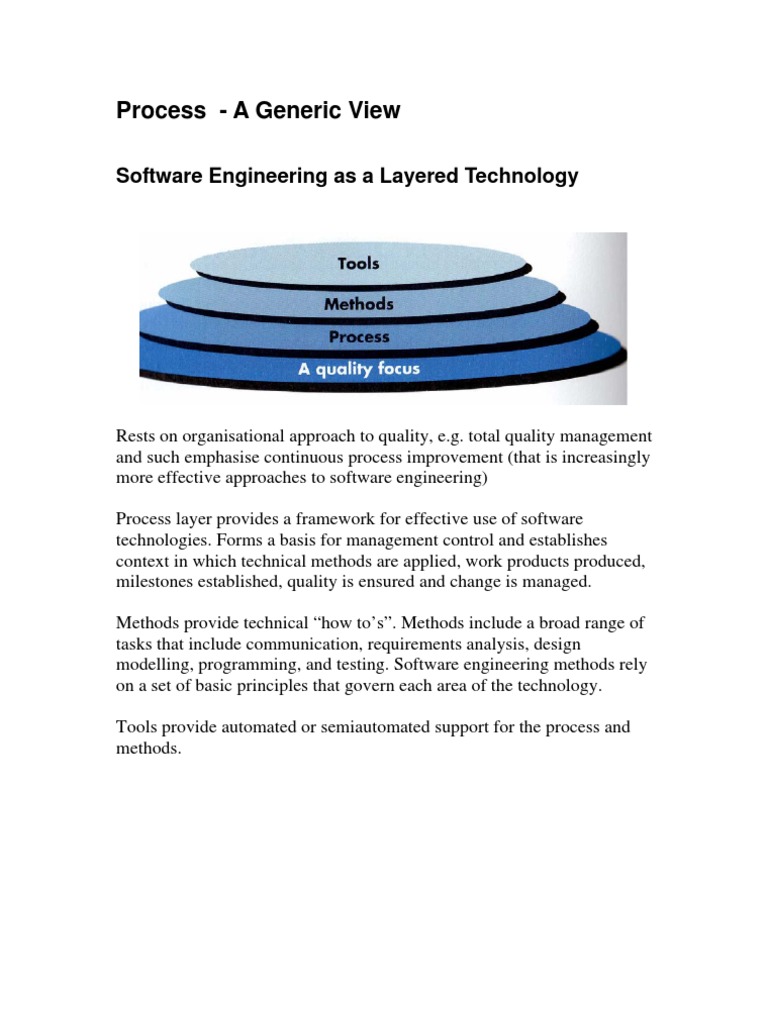 Process A Generic View Software Engineering As A Layered Technology