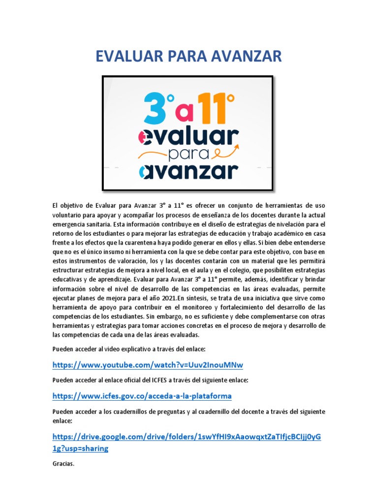 Evaluar para Avanzar | PDF