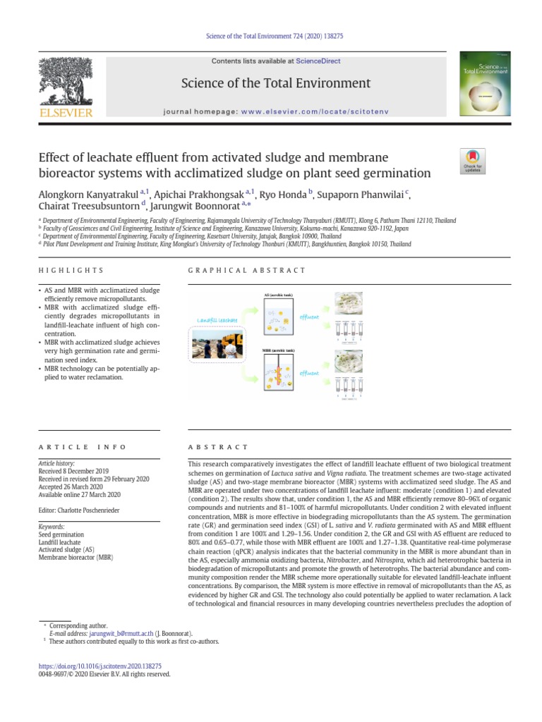 Science of The Total Environment | PDF | Sewage Treatment ...