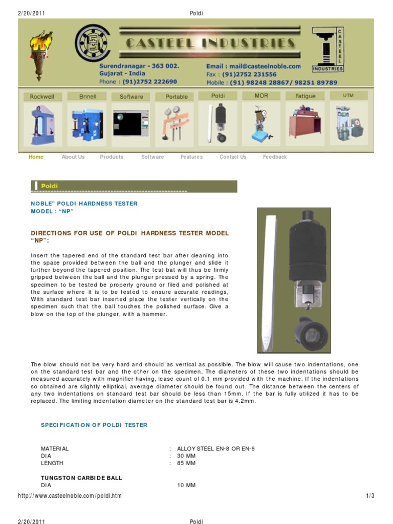 Poldi | PDF | Hardness | Ultimate Tensile Strength
