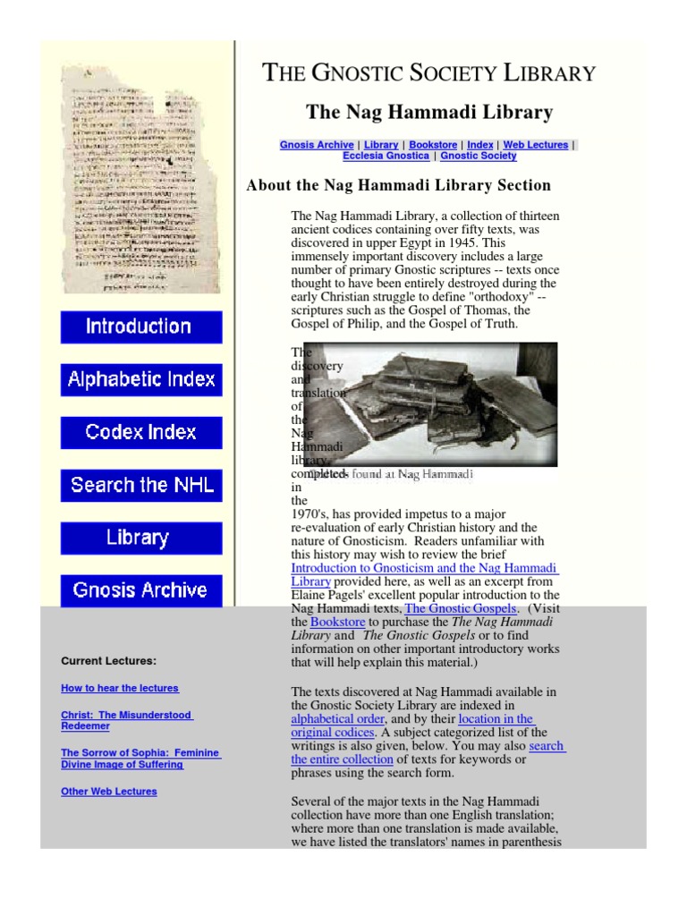 Nag Hammadi Library | PDF | Gnosticism | Gospel Of Thomas