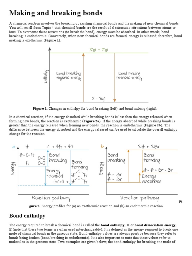Making and Breaking Bonds: Bond Enthalpy | PDF | Chemical Bond ...