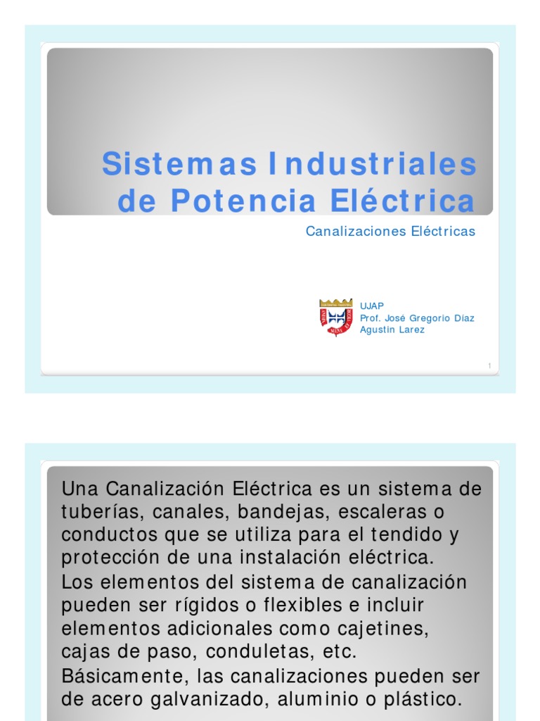 Canalizaciones Electricas Normalizadas Segun El Codigo Electrico Nacional | PDF | Tubería ...