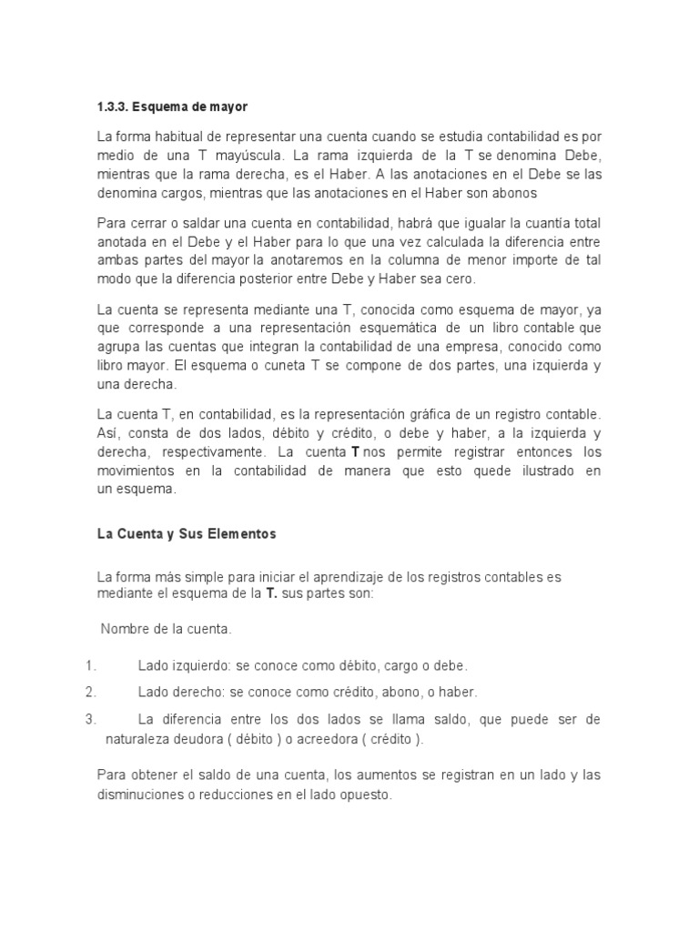 Esquema de Cuenta T en Contabilidad | PDF | Contabilidad | Negocios ...