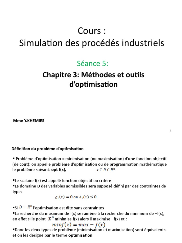 Cours Optimisation | PDF | Optimisation mathématique | Pente Cours Optimisation | PDF | Optimisation mathématique | Pente