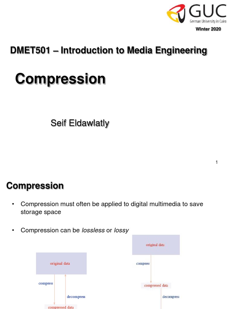 Compression Dmet501 Introduction To Media Engineering Pdf Data Compression