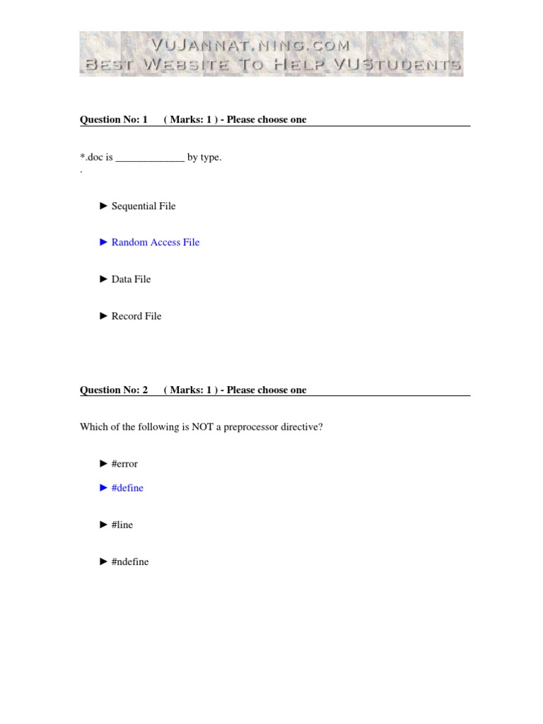Solved CS201 Intro To Programing | PDF | Pointer (Computer Programming) | Subroutine
