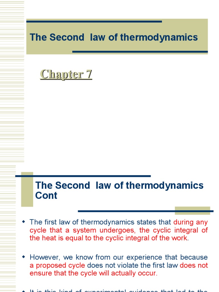 Second Law of Thermodynamics | PDF | Second Law Of Thermodynamics ...