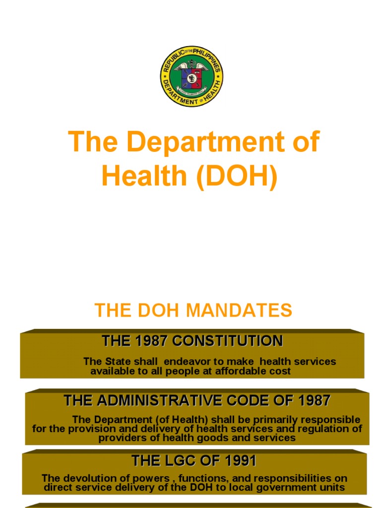 Doh Structure, Function, Vision, Mission 3-6-8 | PDF | Health Care ...