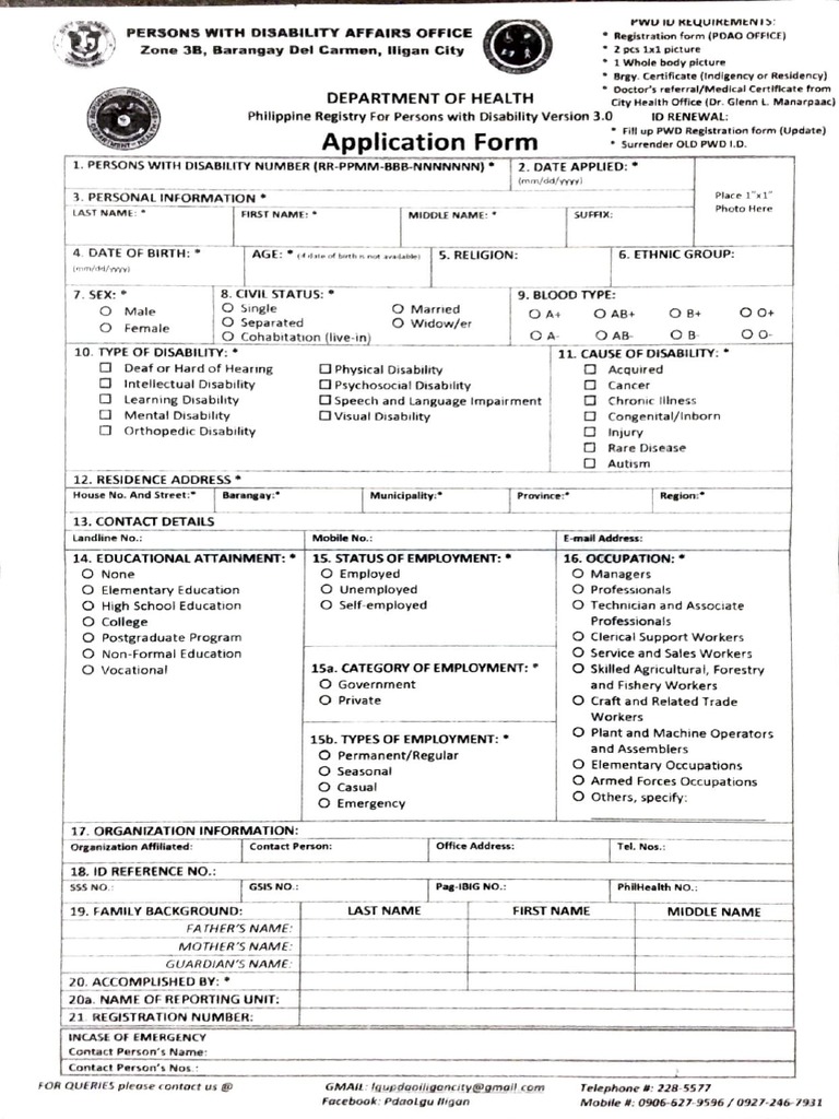 PWD Form | PDF