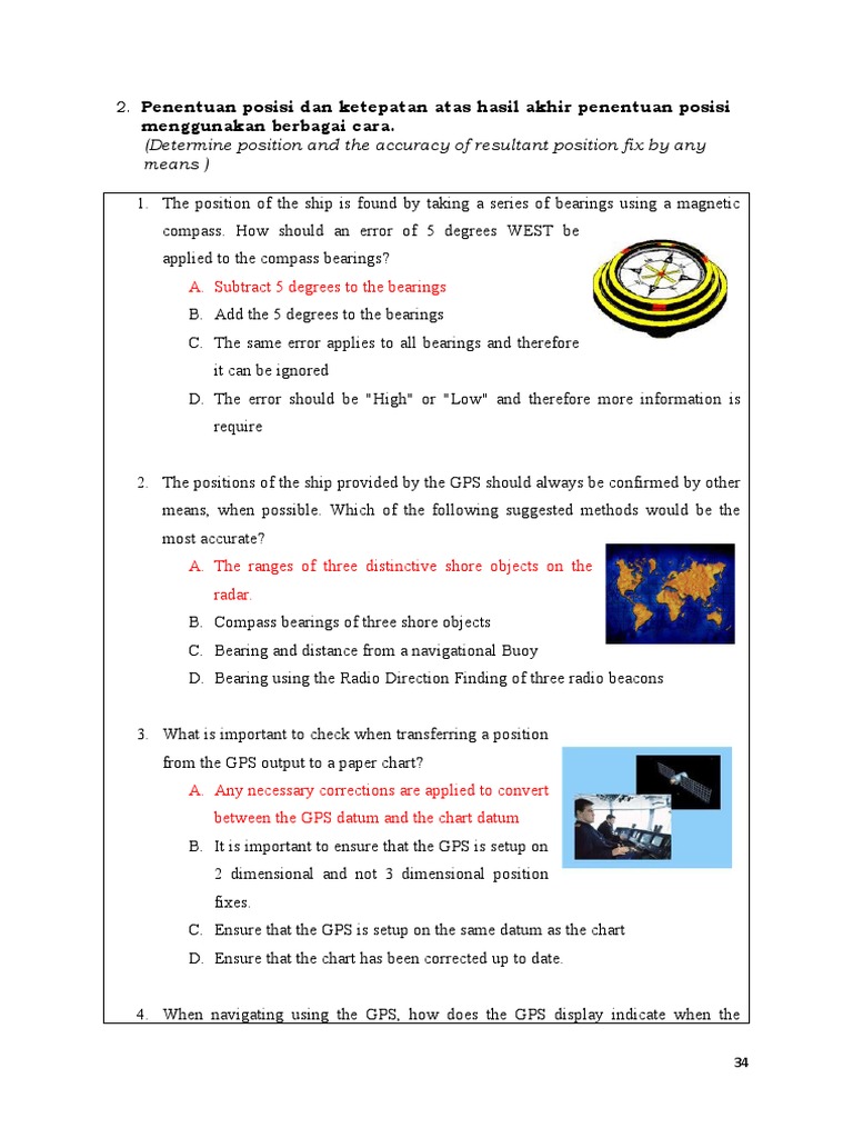 2.DETERMINE POSITION AND THE ACCURACY OF RESULTANT POSITION FIX BY ANY ...
