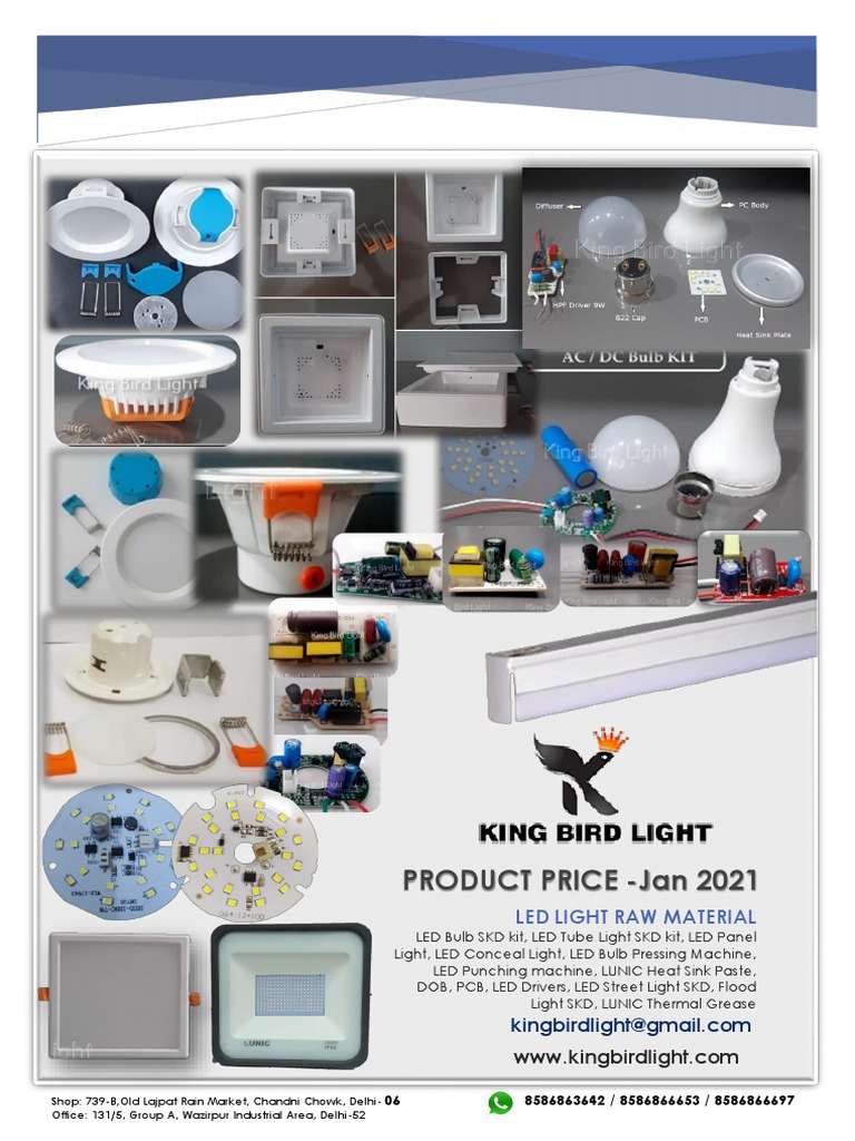 LED Light Raw Material Price List | PDF | Manufactured Goods ...