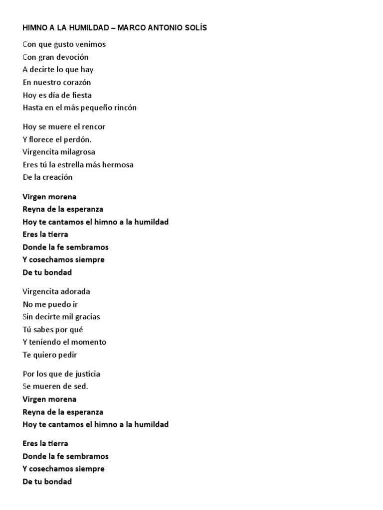 Himno A La Humildad | PDF