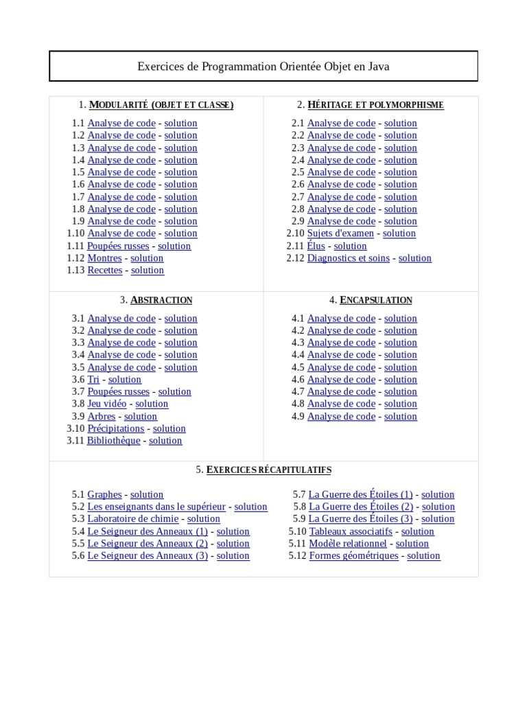 Exercices POO | PDF | Classe (informatique) | Théorie des graphes