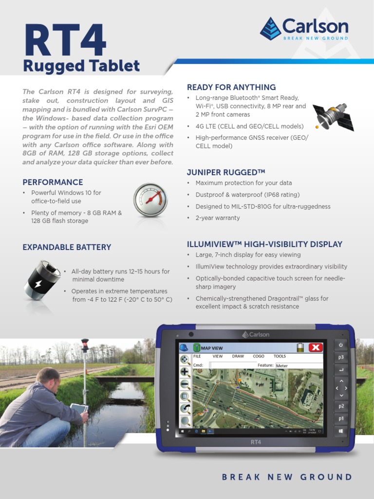 CARLSON RT4 The Premier Ruggedized Tablet | PDF | Touchscreen | Windows 10
