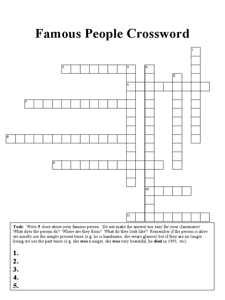 Famous People Crossword | PDF