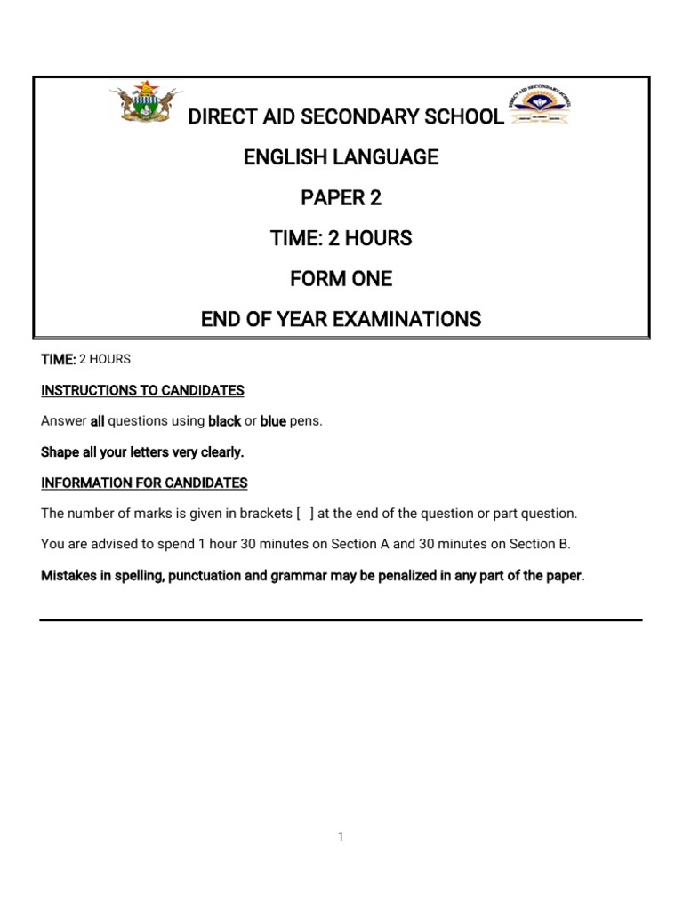 Comprehension Form 1 | PDF | Nature