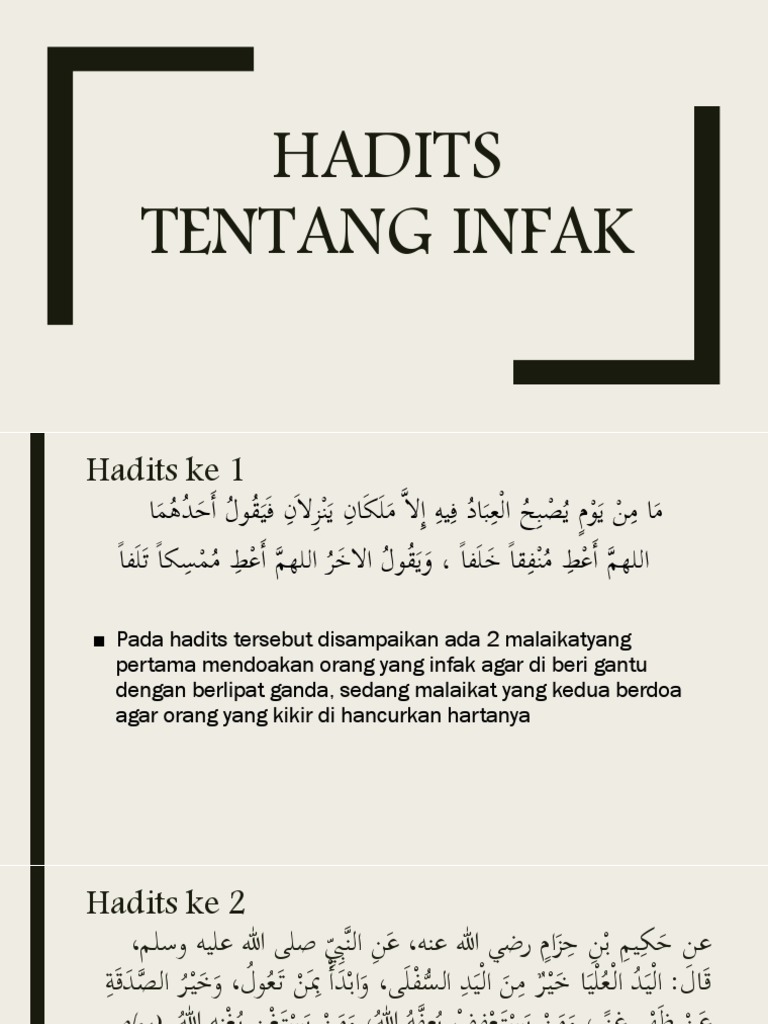 Hadits Anjuran Berinfaq dan Sedekah | PDF