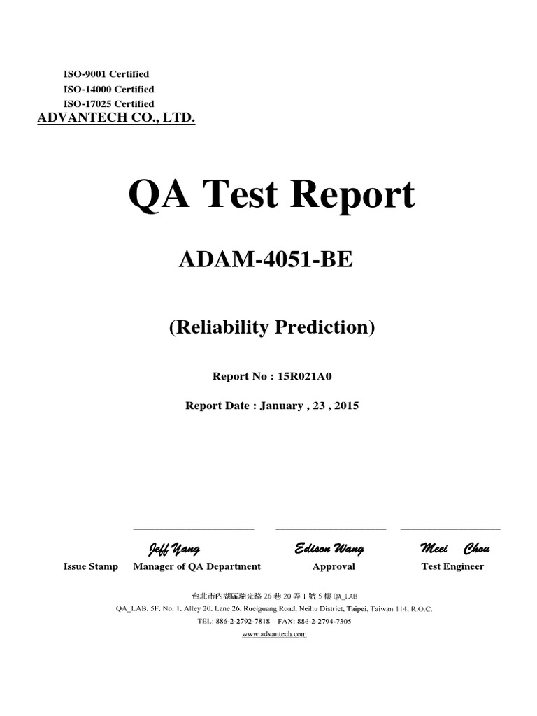 ADAM-4051-BE MTBF Report | PDF | Electrical Network | Capacitor
