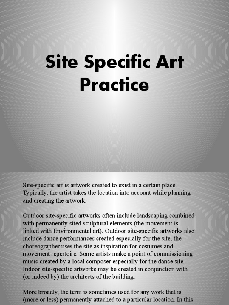 Understanding Site-Specific Art | PDF | Paintings | Sculpture