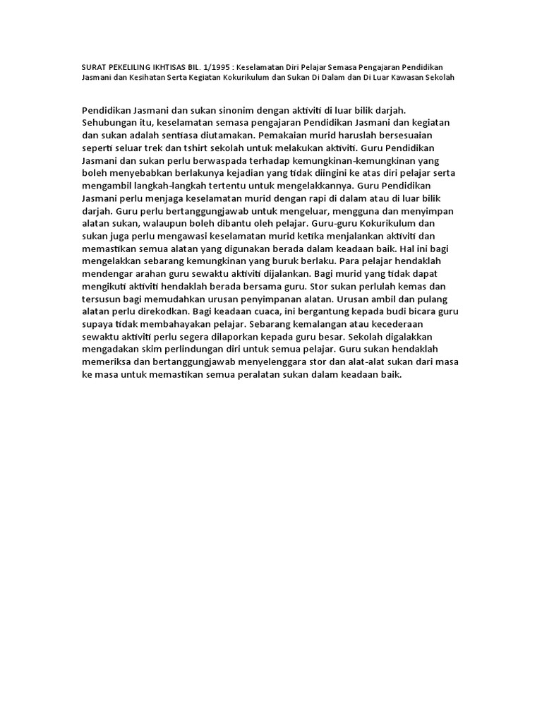 Surat Pekeliling Ikhtisas PJ | PDF